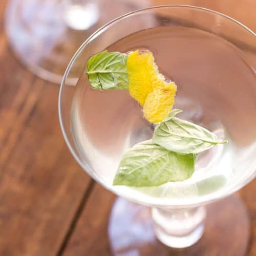 Basil Ginger Lemon Saketini — The Mom 100