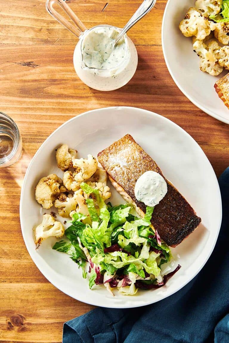 Crispy-Skinned Salmon with Dill Sauce Recipe — The Mom 100